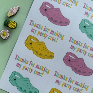 Croc Party Favor, Croc Favor, Gift Tags Croc, Croc Party, Shoe Charm ...