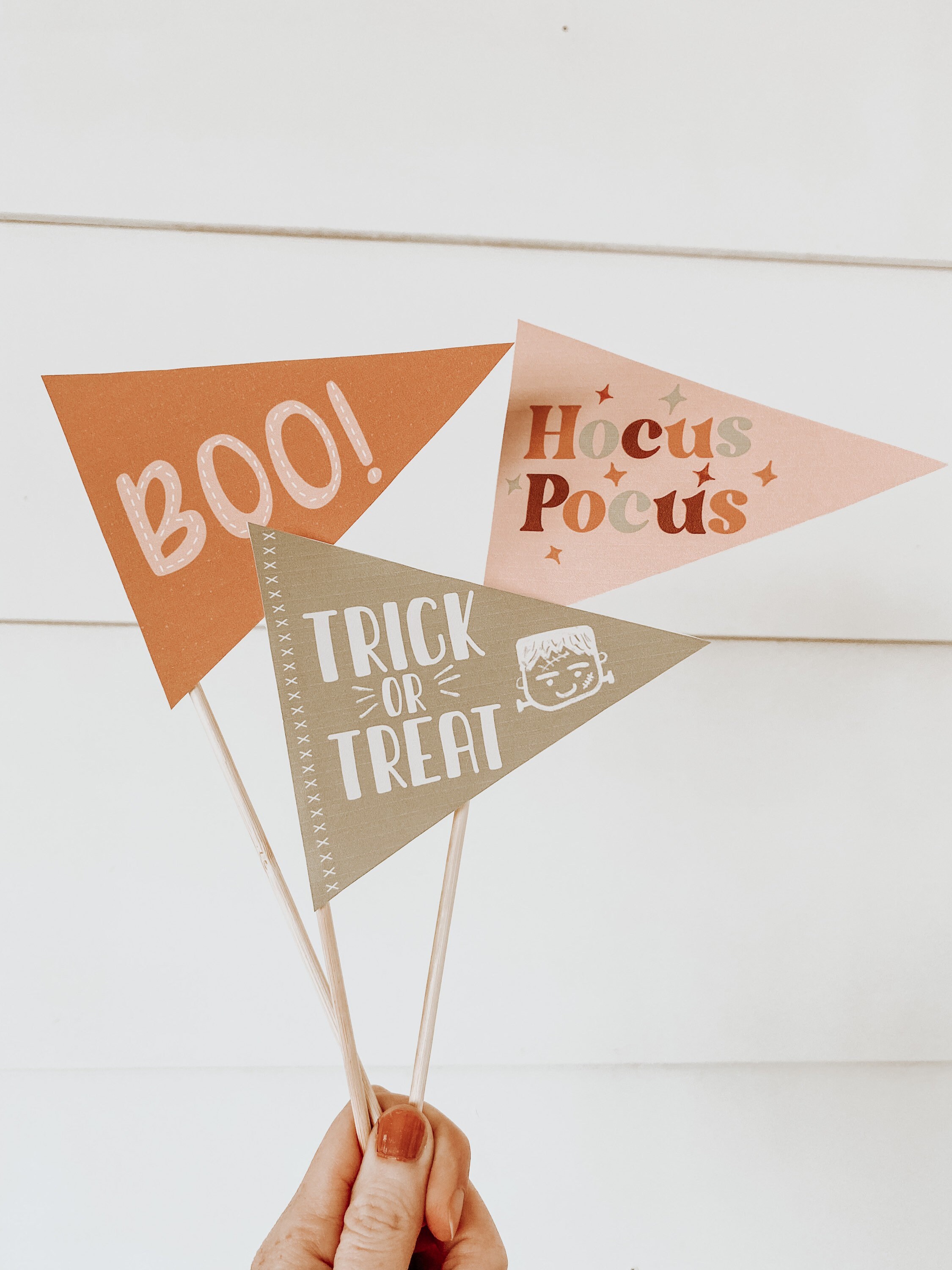 Halloween Pennant Flag Printable Set of 5 Designs Printable - Etsy Canada