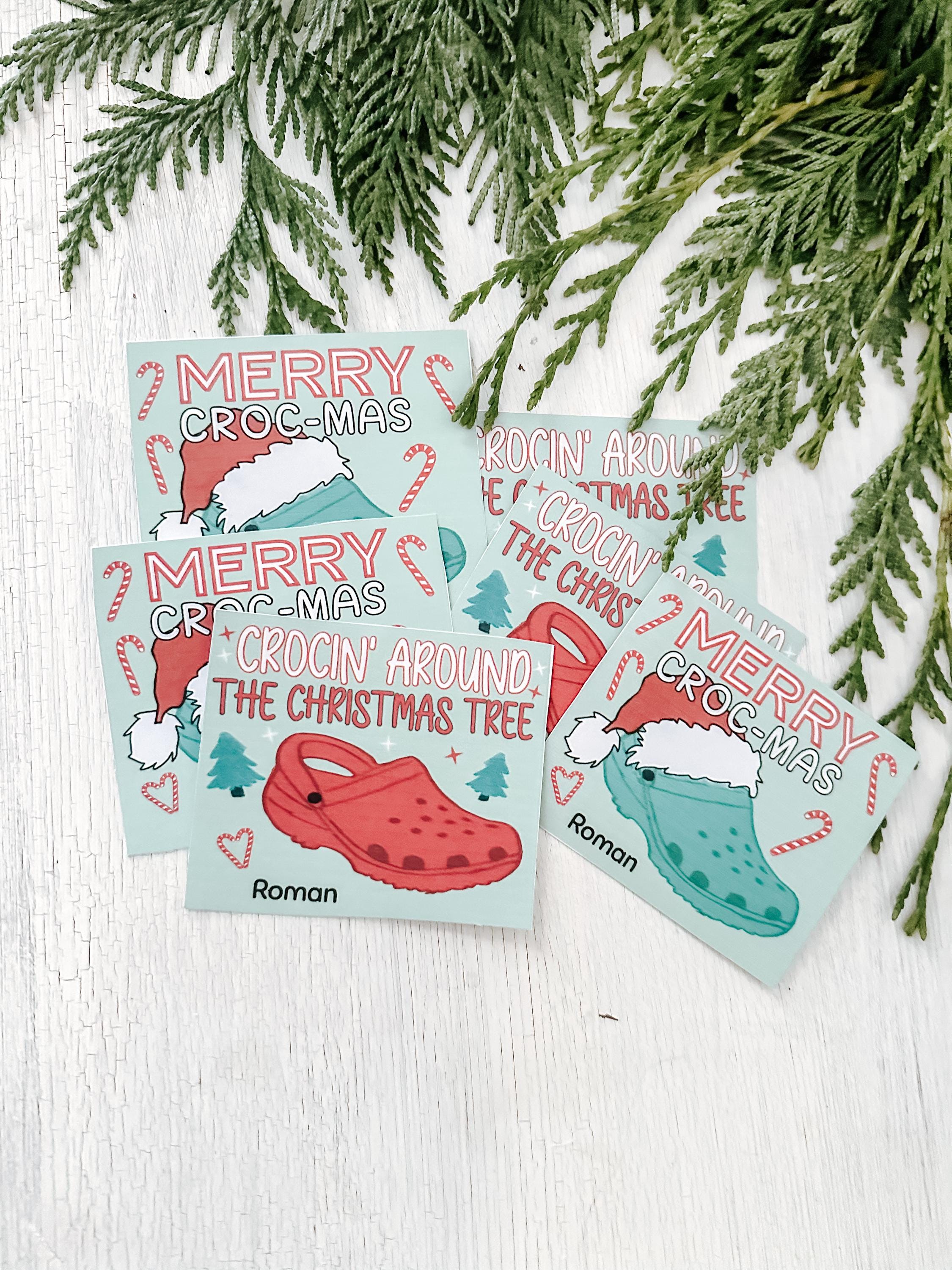 Croc Christmas Charm Card: Printable Class Gift Tag (PDF) - Etsy