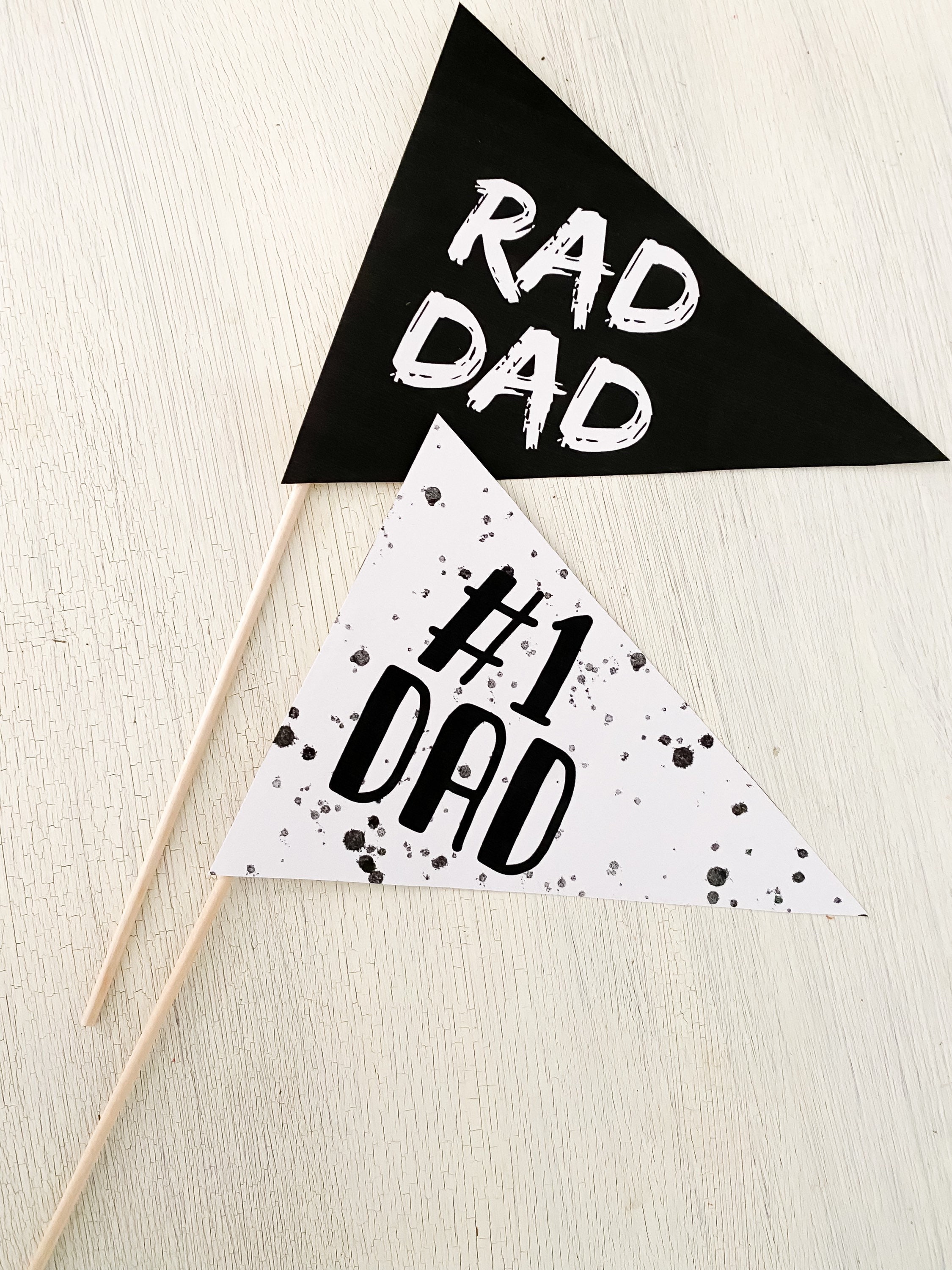 Father's Day Pennant Flags: Rad Dad & #1 Dad (digital Download) - Etsy