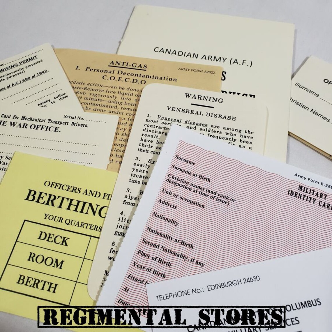Canadian Army Officer's WWII REPRODUCTION Paperwork Set - Etsy Canada