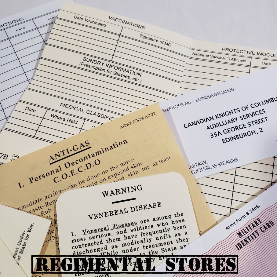 Canadian Army Officer's WWII REPRODUCTION Paperwork Set - Etsy
