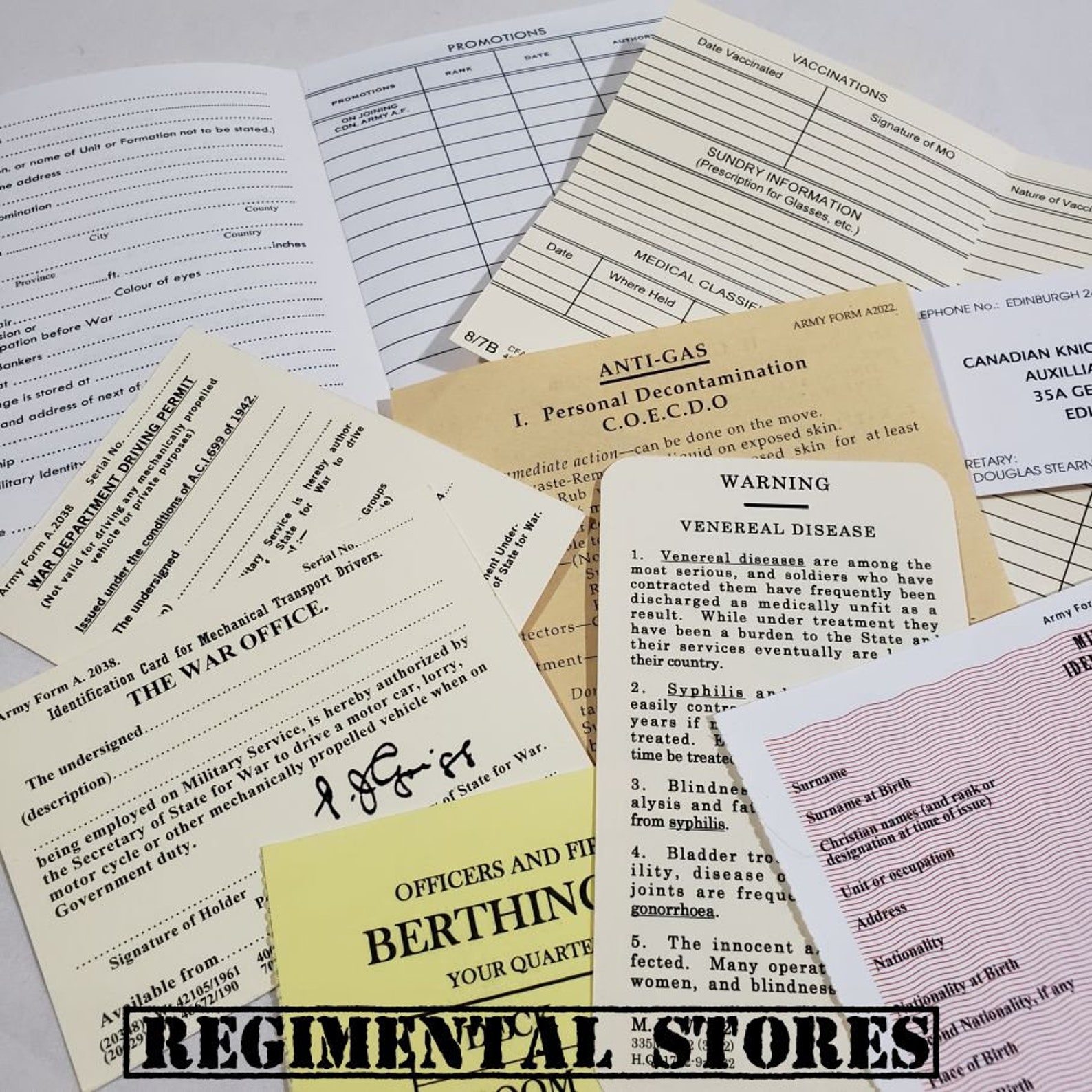 Canadian Army Officer's WWII REPRODUCTION Paperwork Set - Etsy