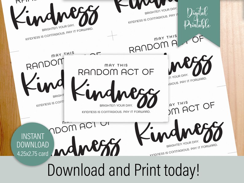 Random Act of Kindness Bundle Printable Cards Instant Download ...