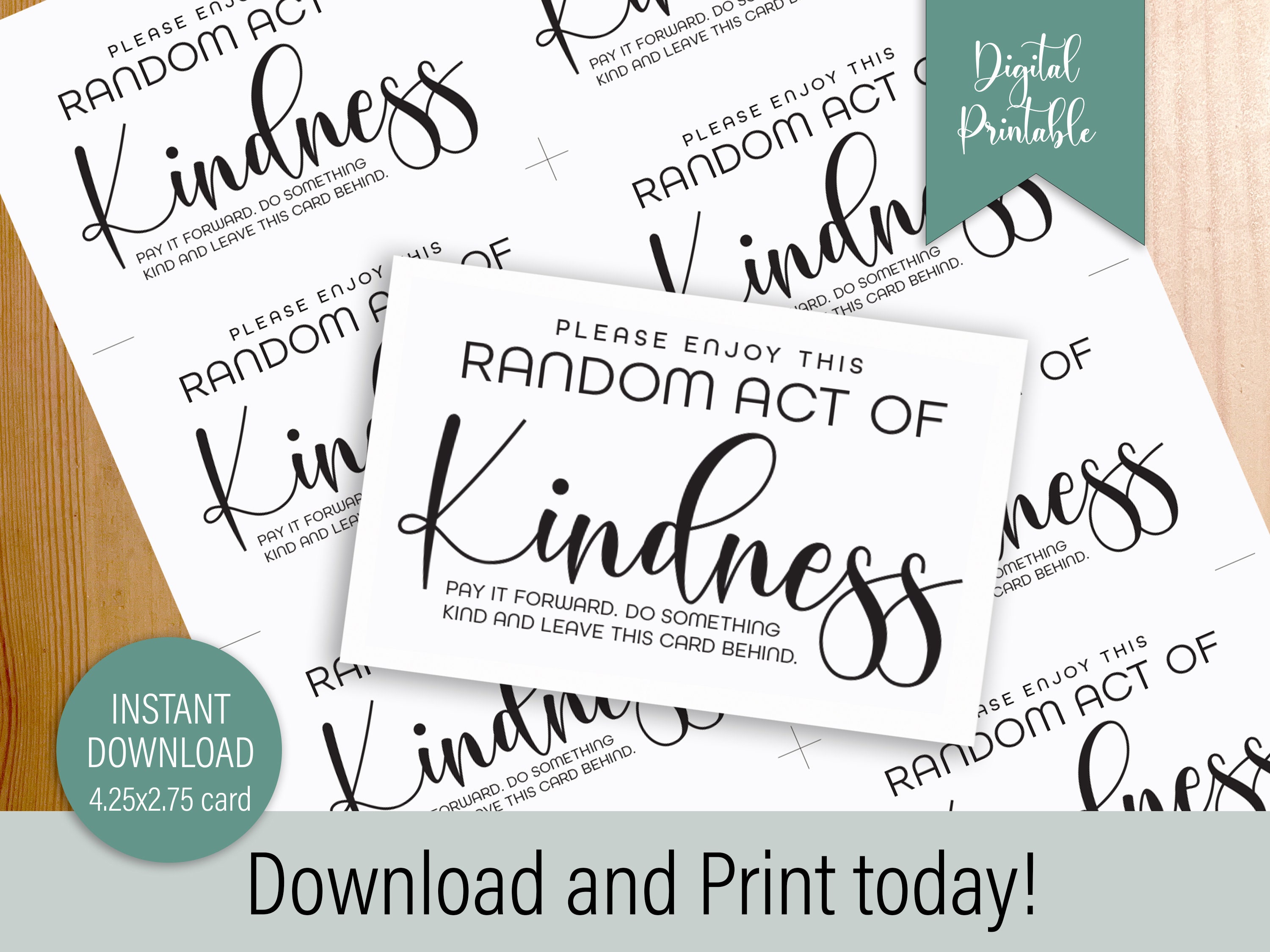 Random Act of Kindness Printable Cards Instant Download Motivational ...