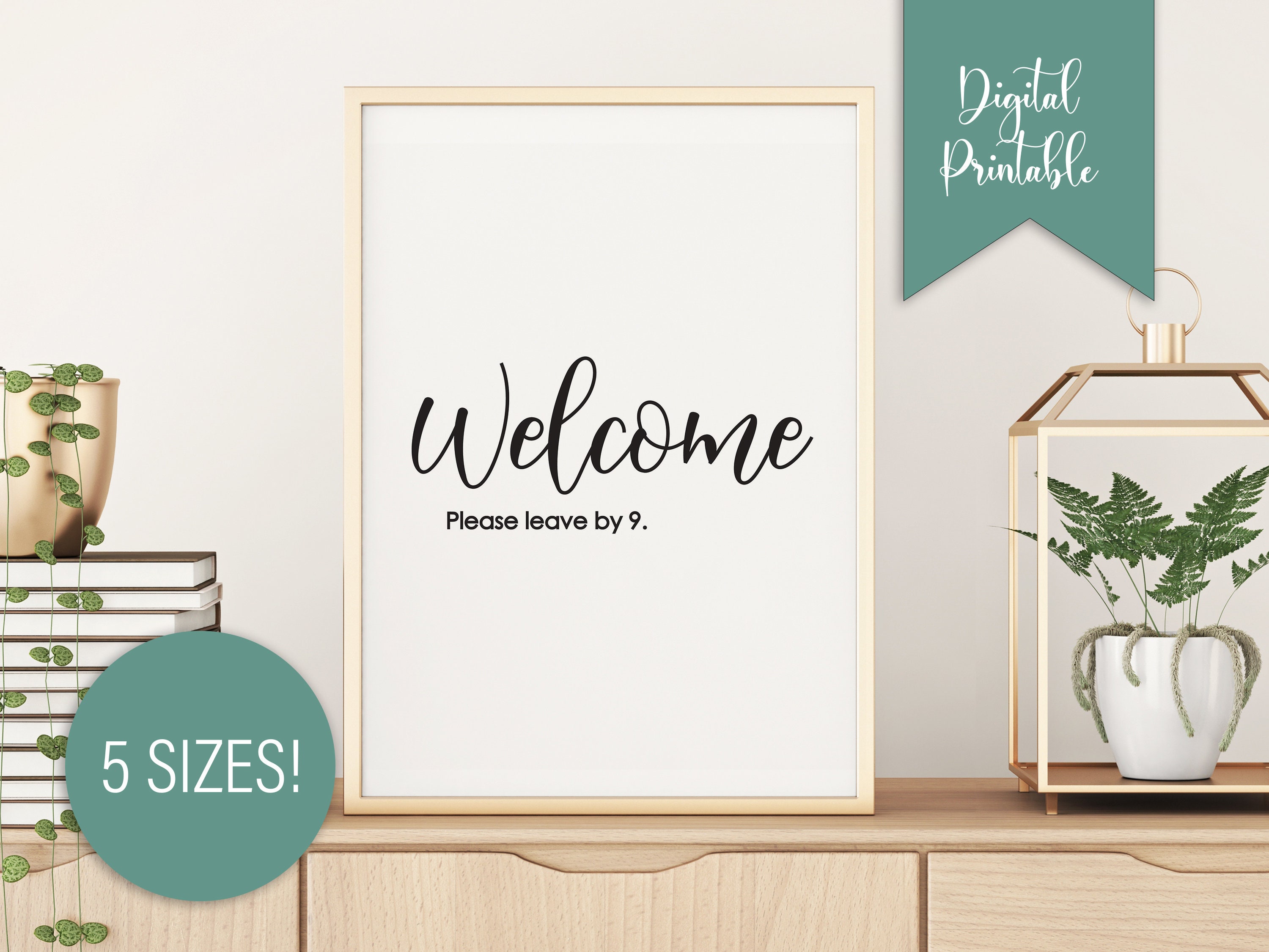 Entryway Wall Art Welcome Please Leave by 9 Printable Decor Digital ...