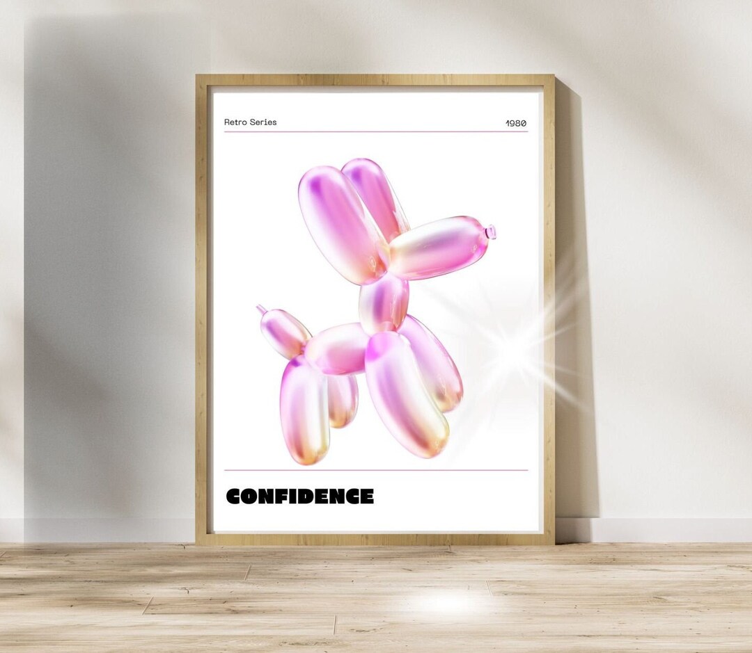 Balloon Dog Poster Pink Instant Download Funky Pop Art Trendy - Etsy