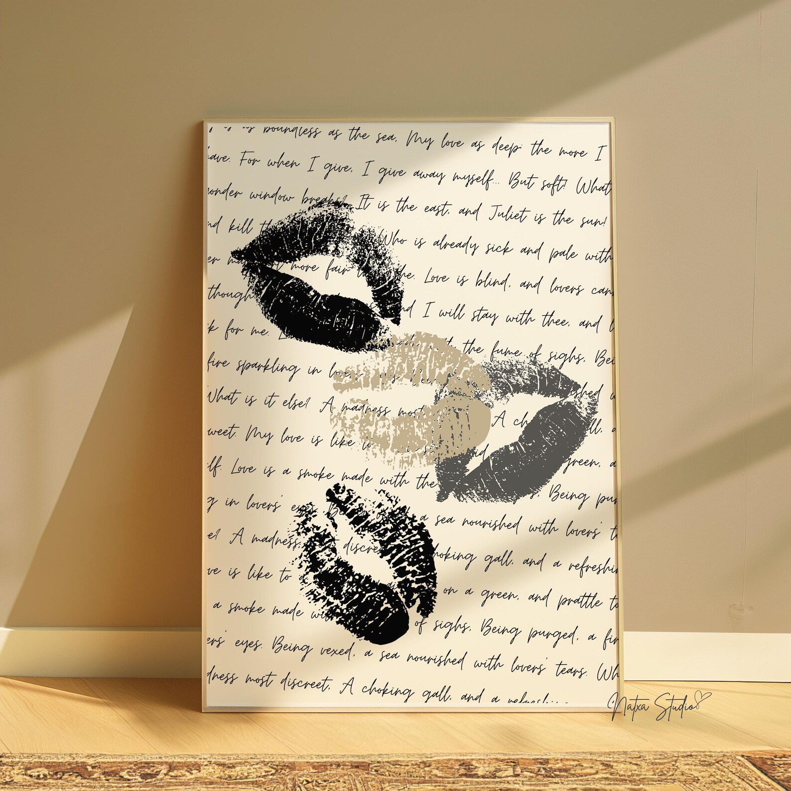 Retro Kiss Lips Poster Instant Download Vintage Love Letter Trendy Wall ...