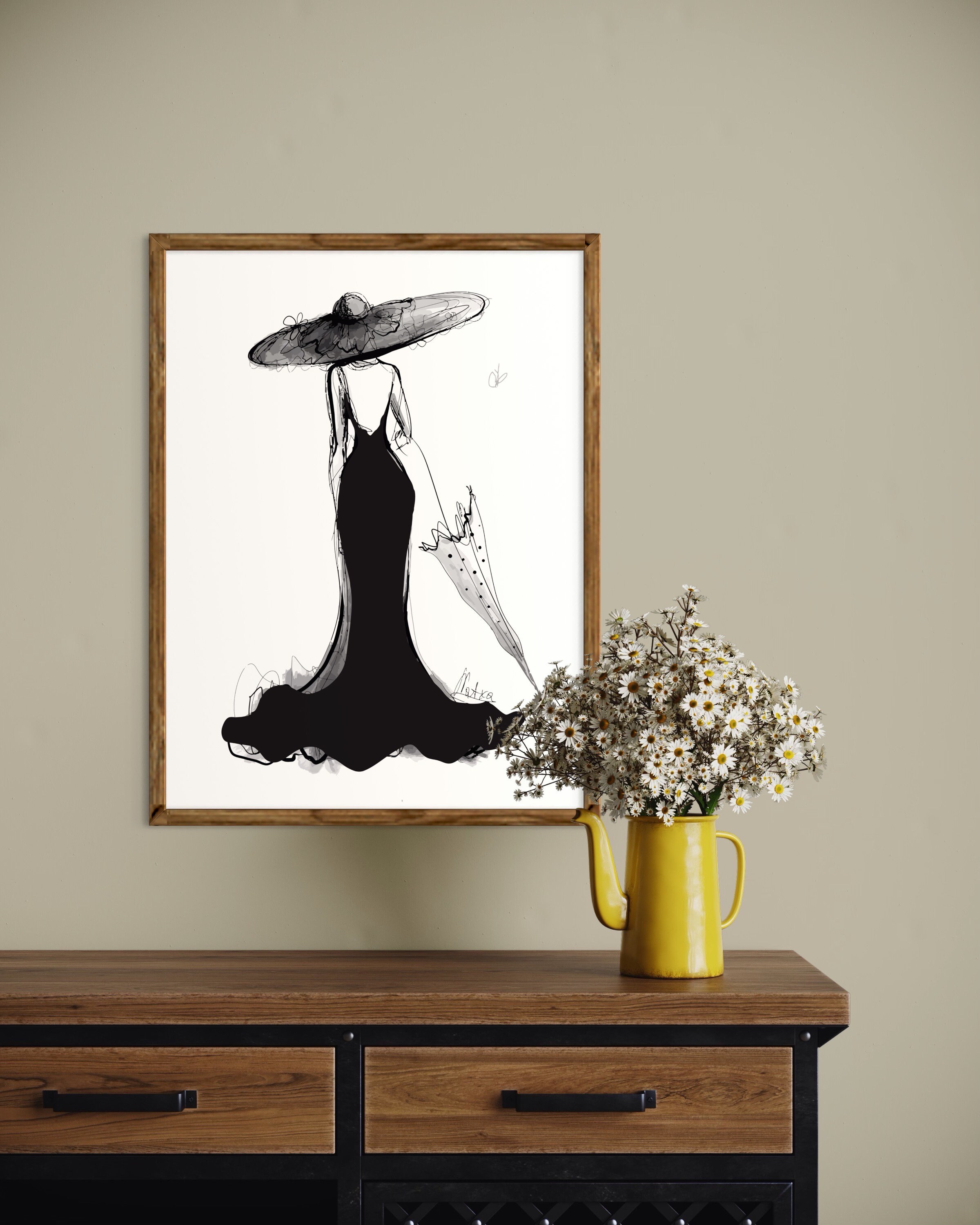 Poster Minimalist Black White Instant Download Woman Body Classic Fine ...