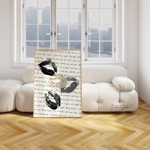Retro Kiss Lips Poster Instant Download Vintage Love Letter Trendy Wall ...