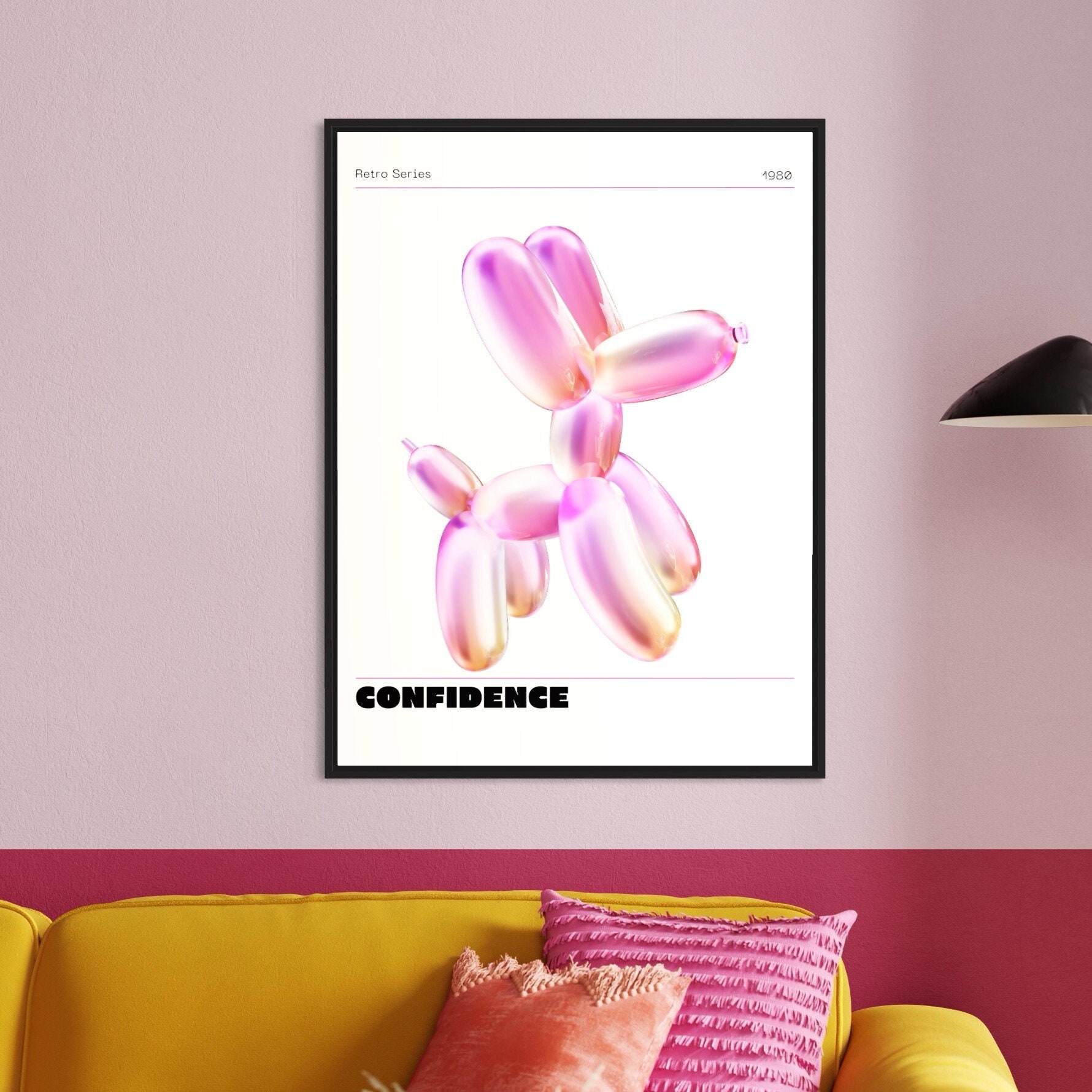 Balloon Dog Poster Pink Instant Download Funky Pop Art Trendy - Etsy