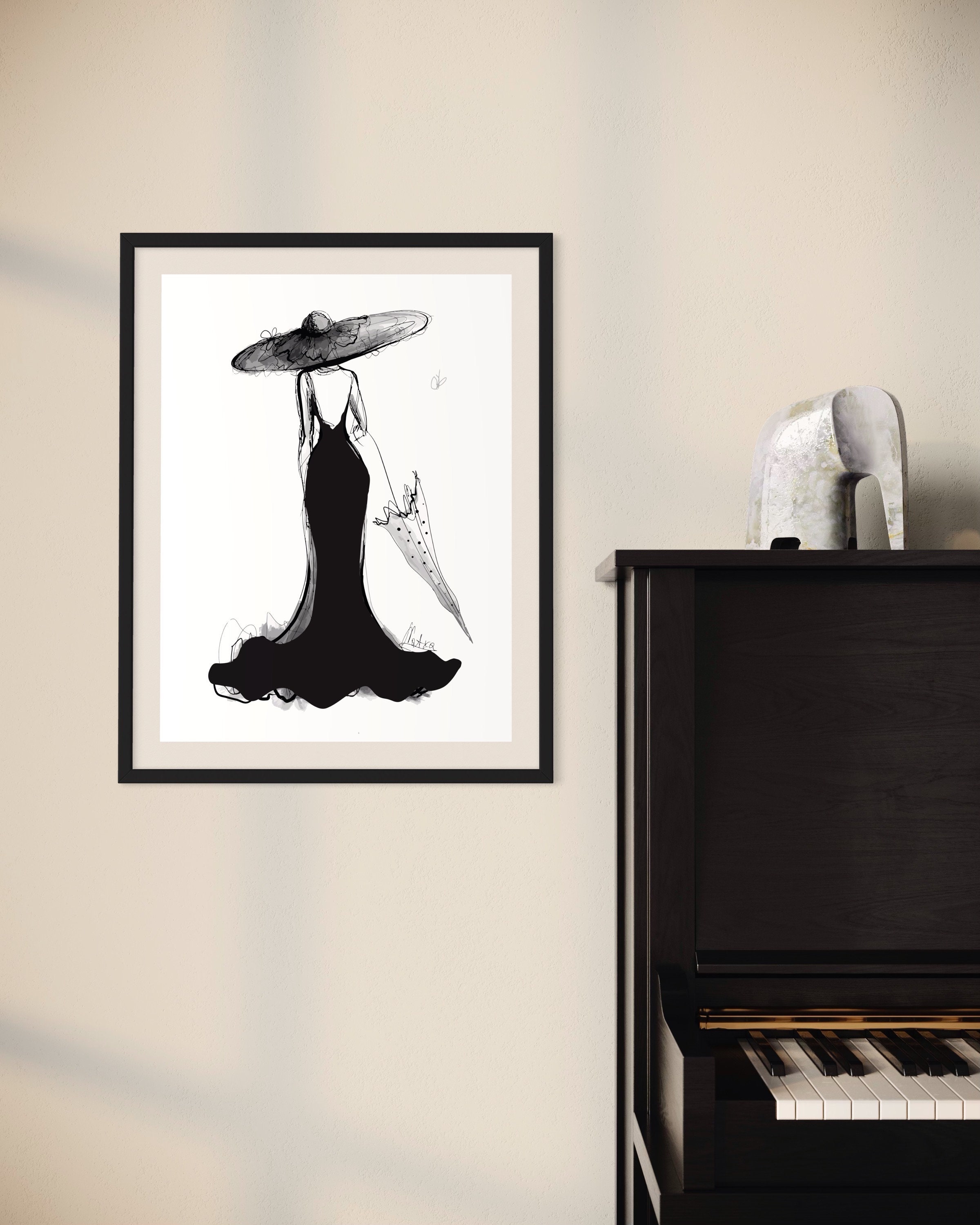 Poster Minimalist Black White Instant Download Woman Body Classic Fine ...