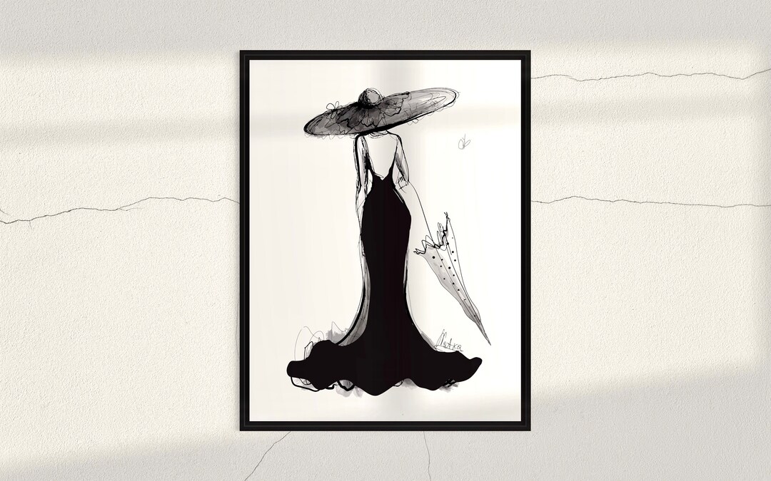 Poster Minimalist Black White Instant Download Woman Body Classic Fine ...