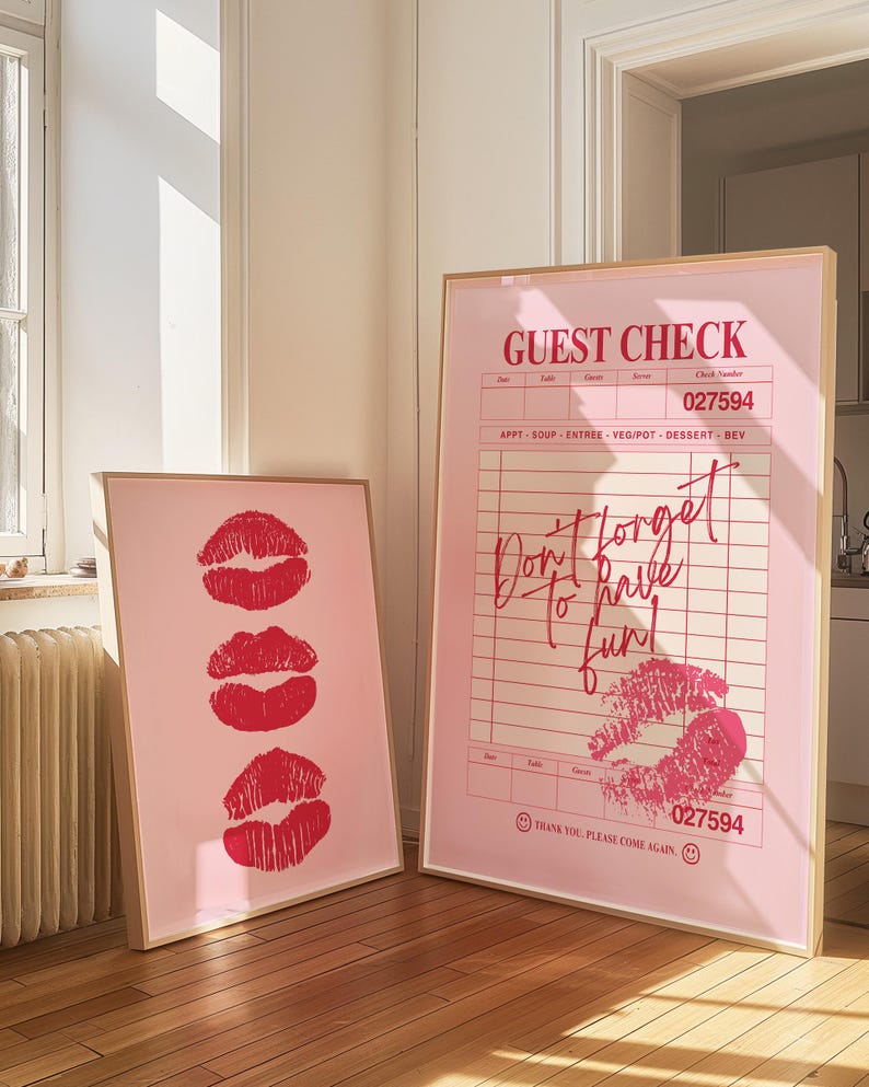 Preppy Poster Set of 3 Instant Download Ace of Heart Art Lucky Your ...