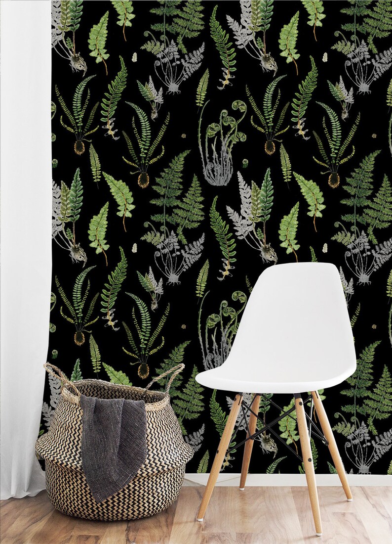 FERN WALLPAPER FOREST Wall Mural Plant Wallpaper Custom - Etsy