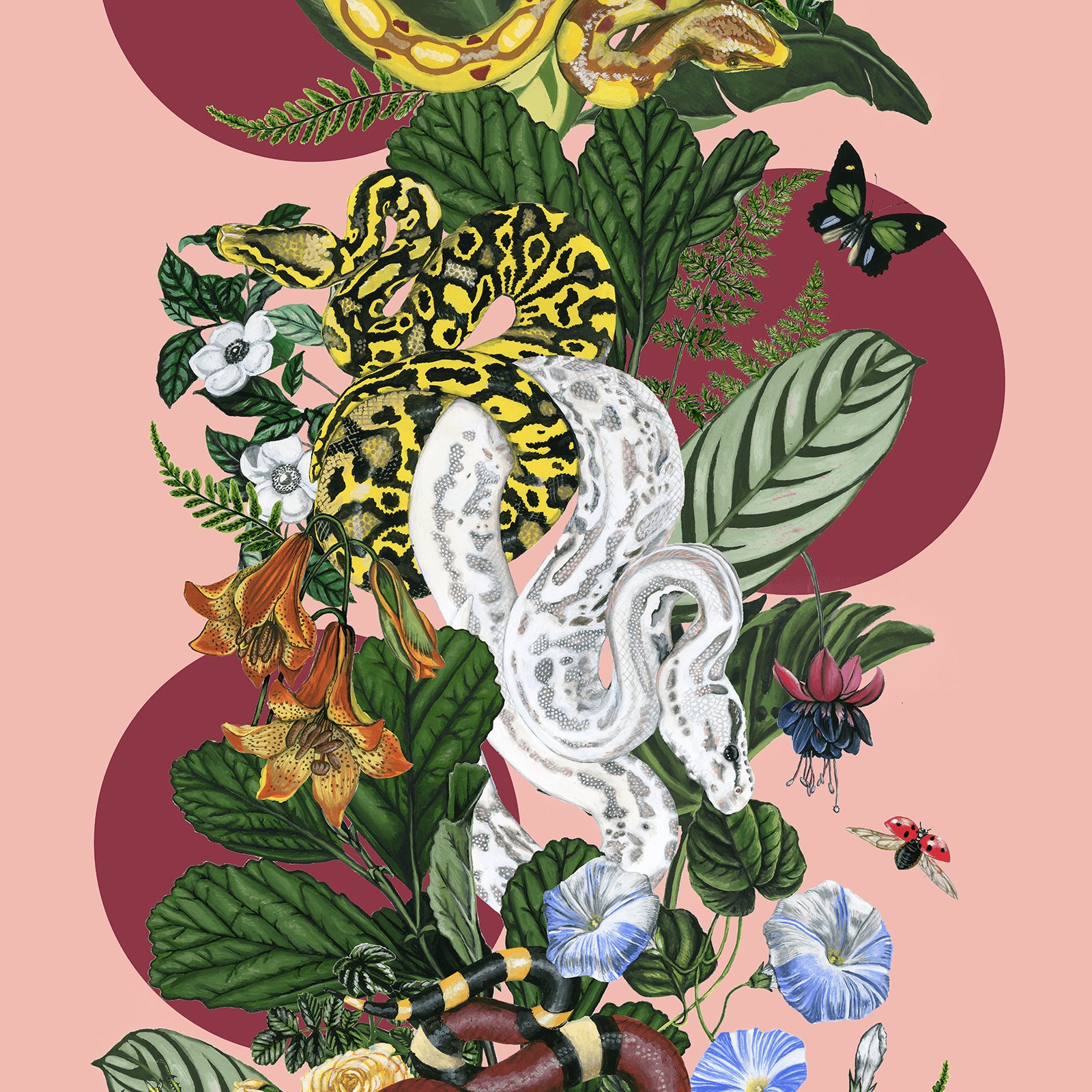 SNAKE WALLPAPER BOTANICAL Wall Mural Forest Wallpaper - Etsy