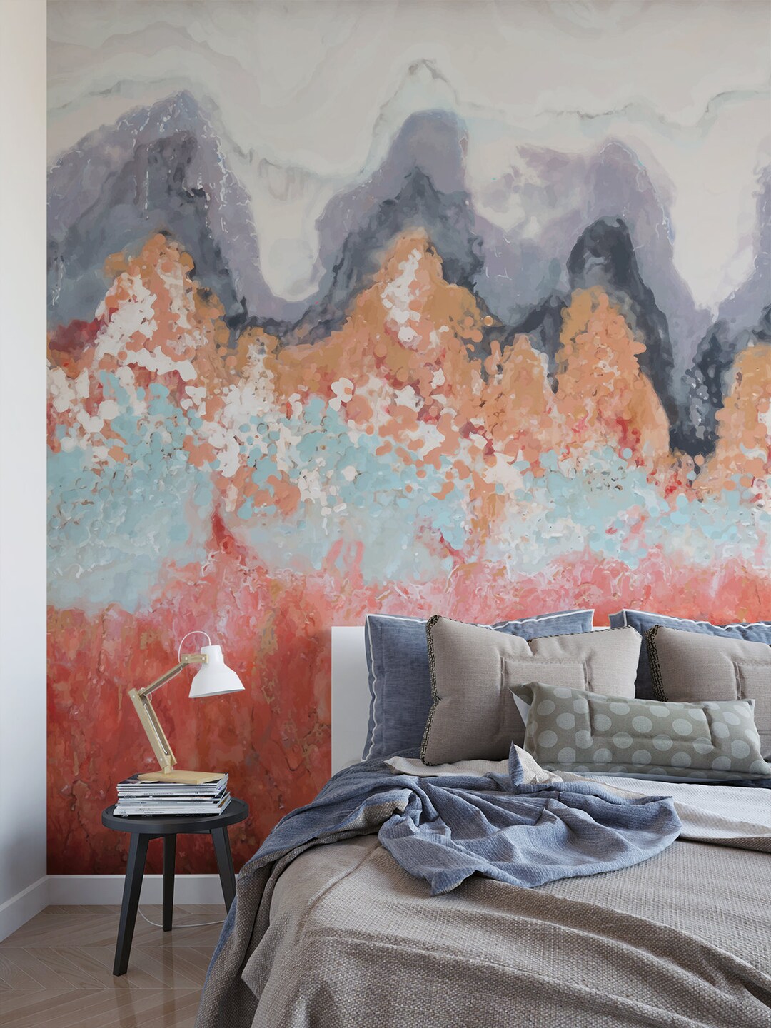 Abstract Plume Mountain Wall Mural – Removable Wall Decor - Etsy