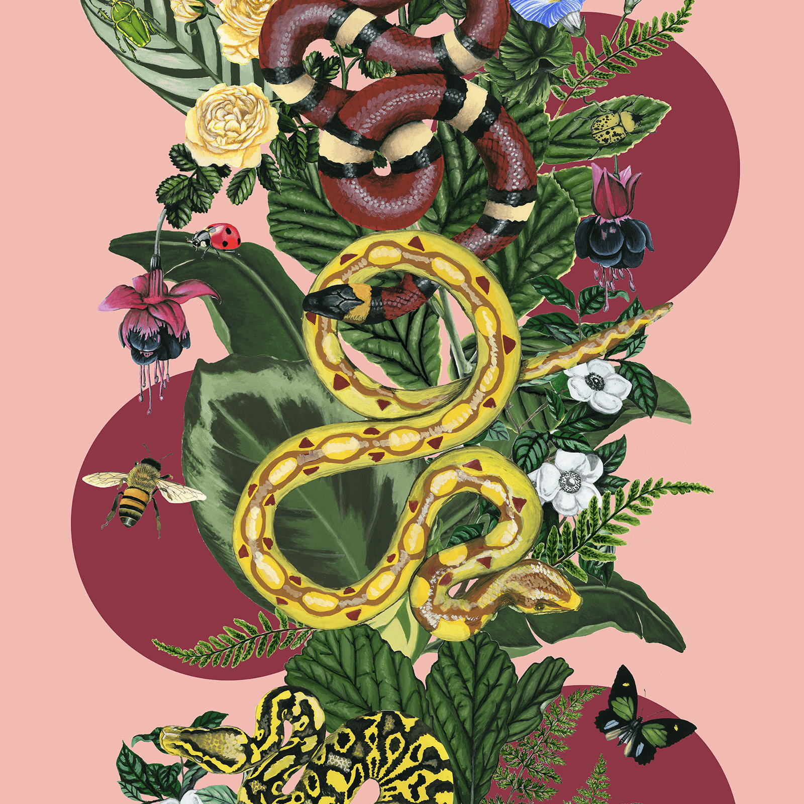 SNAKE WALLPAPER BOTANICAL Wall Mural Forest Wallpaper - Etsy