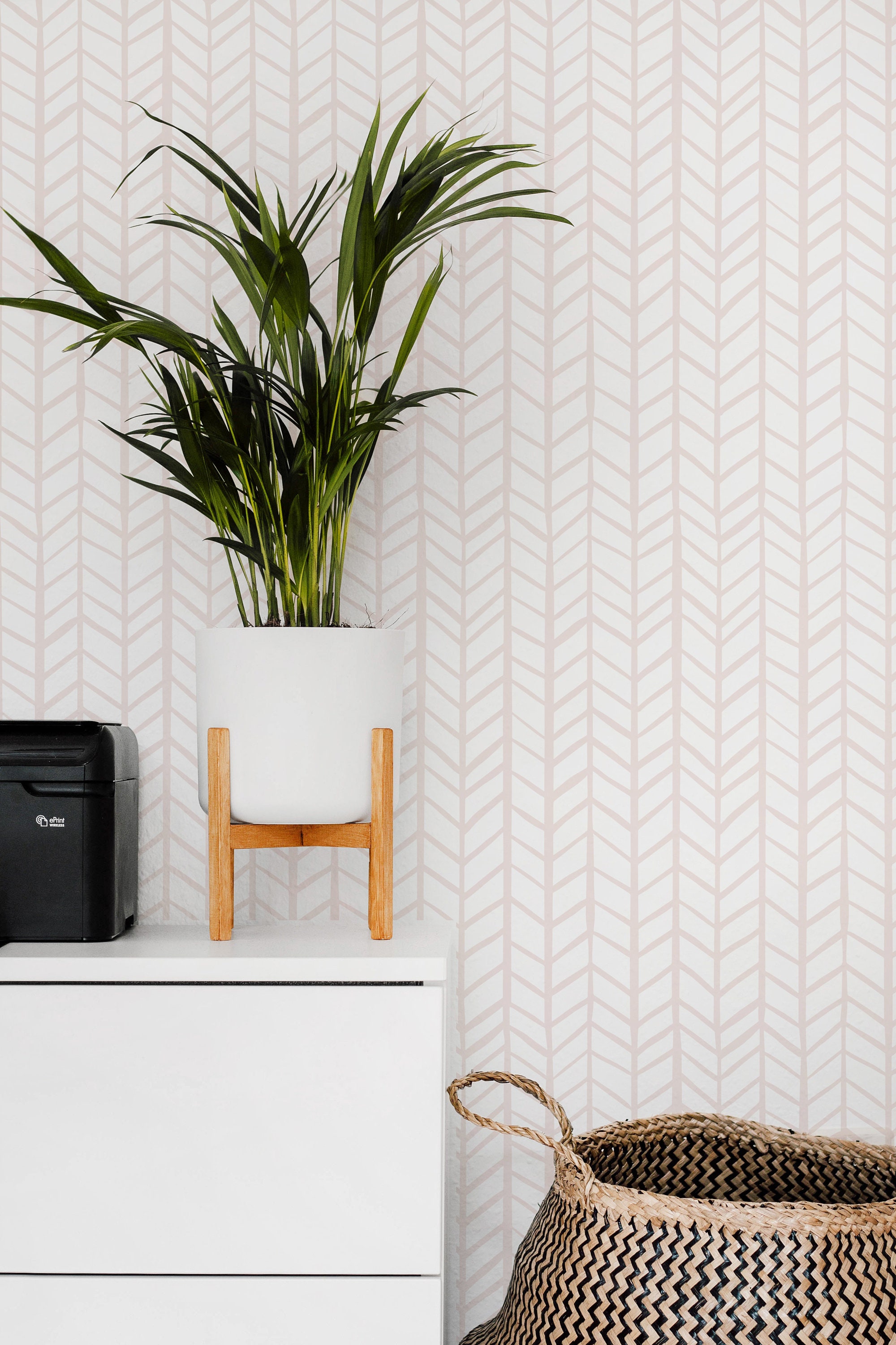 Pink Herringbone Removable Wallpaper Neutral Chevron - Etsy