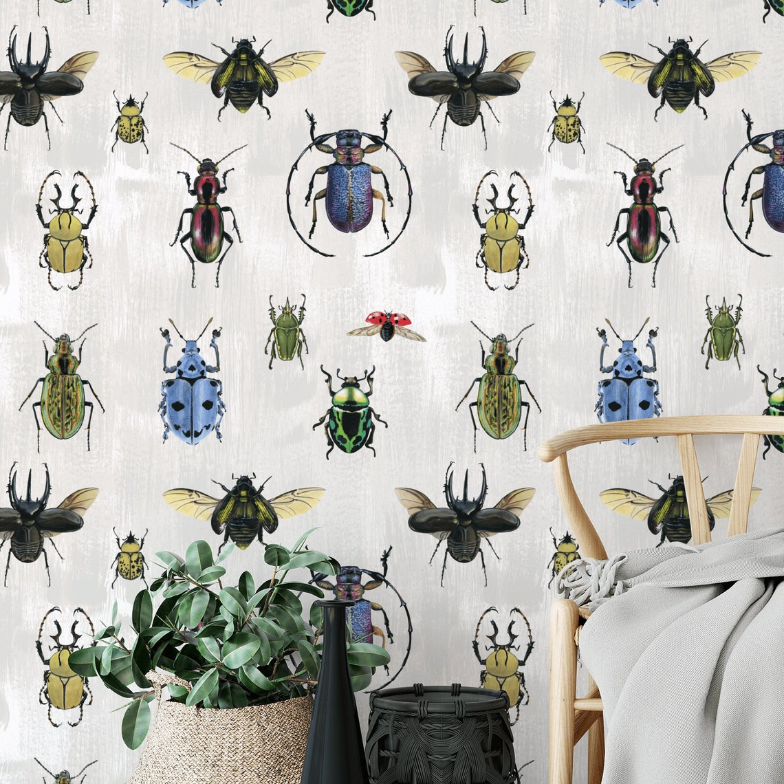 Bug WALLPAPER INSECTS Wall Art REMOVABLE Wall Paper - Etsy