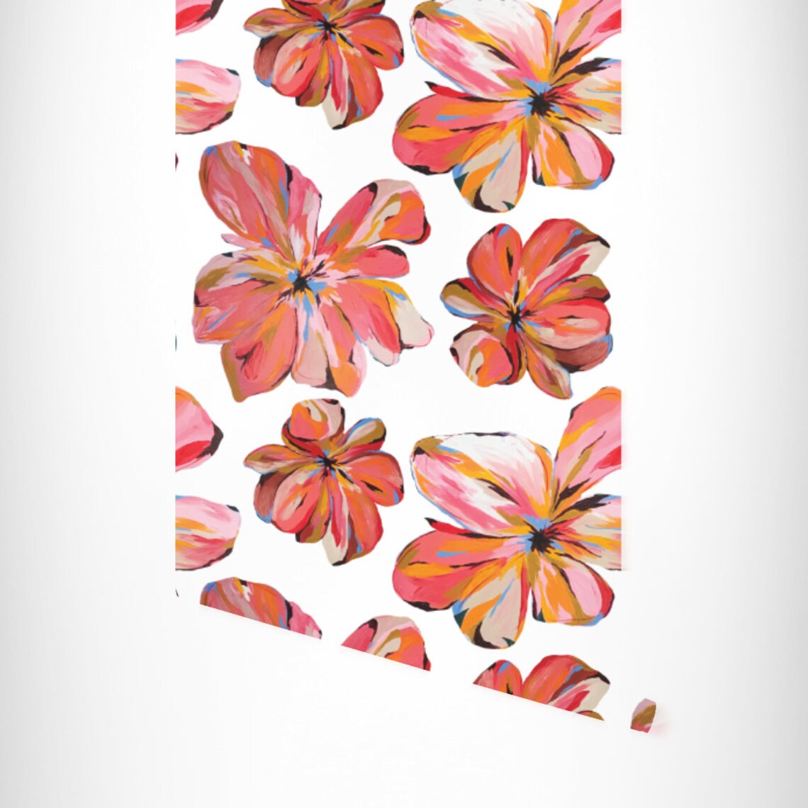COLORFUL WALLPAPER Repeating Pattern FLORAL Wallpaper Hand - Etsy