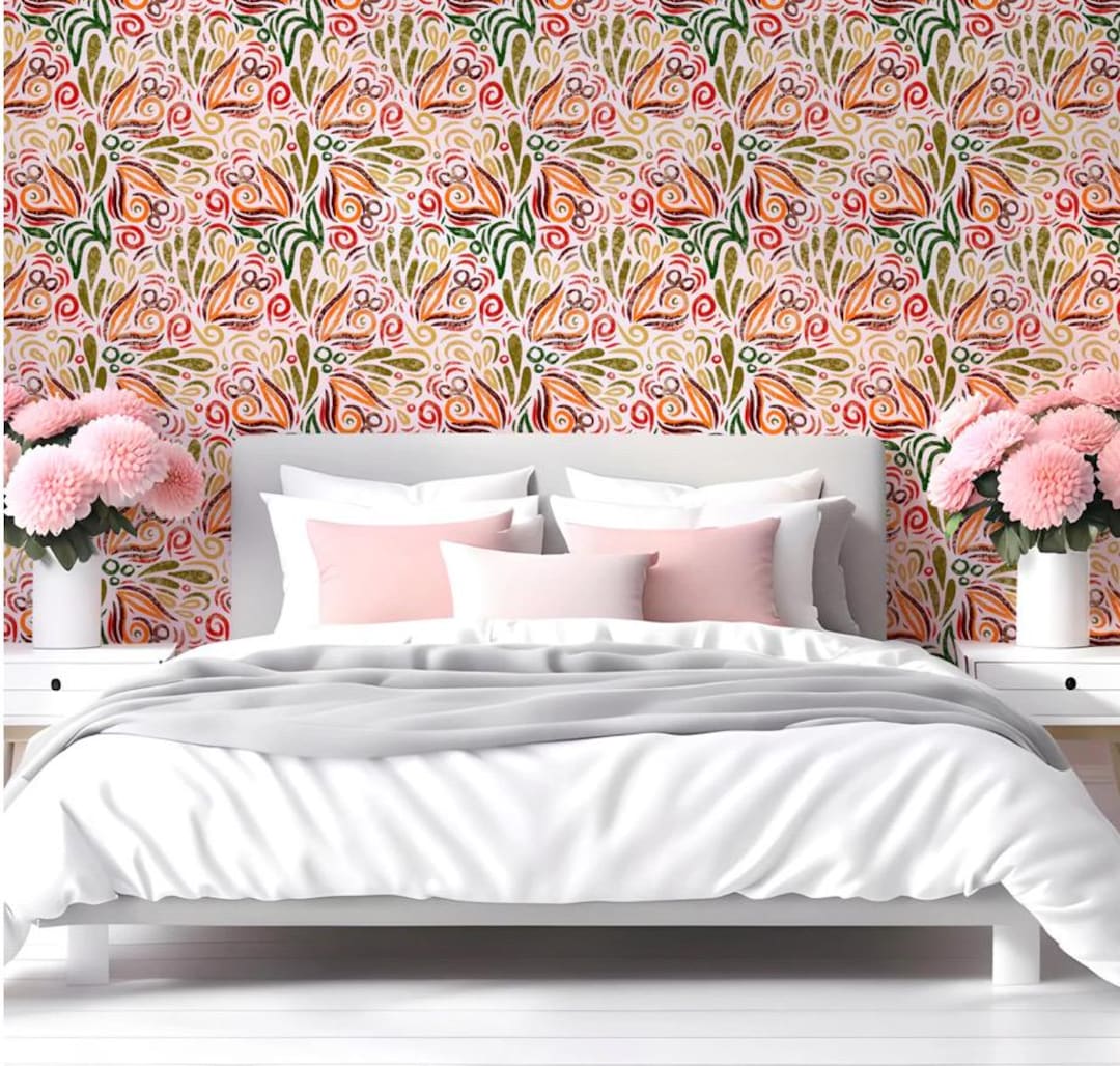 Indian Swirls Removable Wallpaper - Etsy