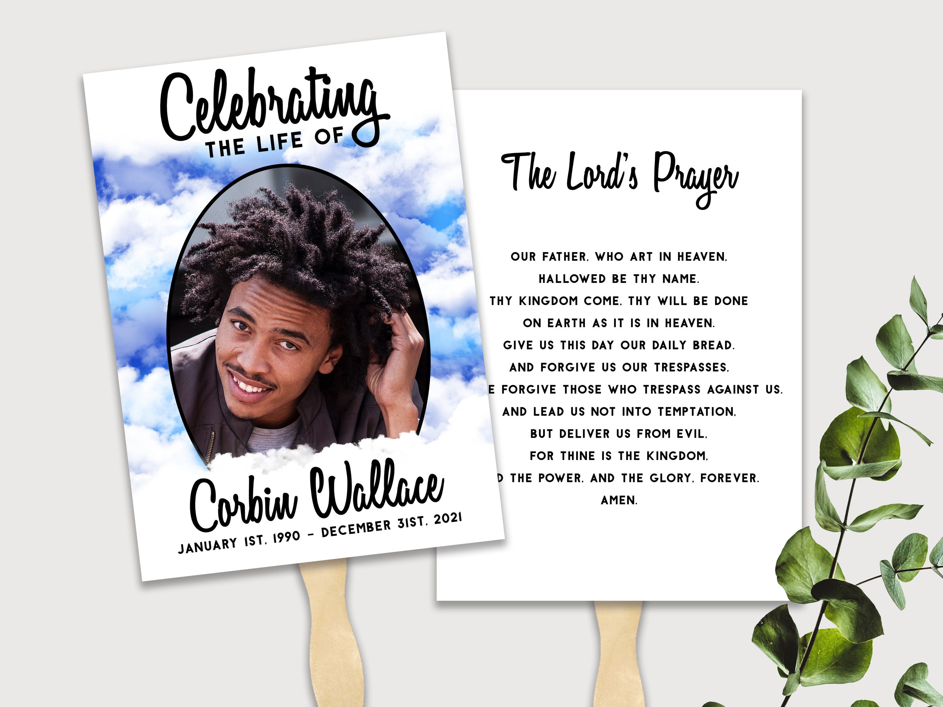 Design & Templates Templates in loving memory memorial fan funeral fan ...