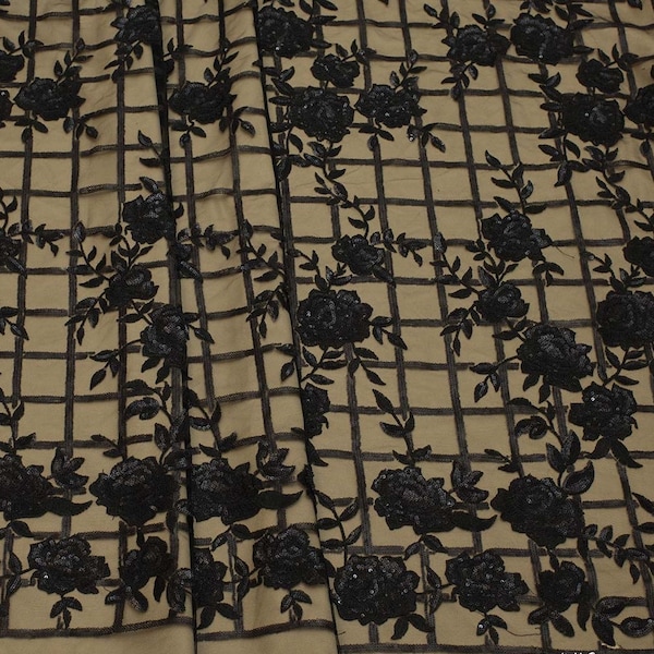 Black Lace Fabric - Etsy