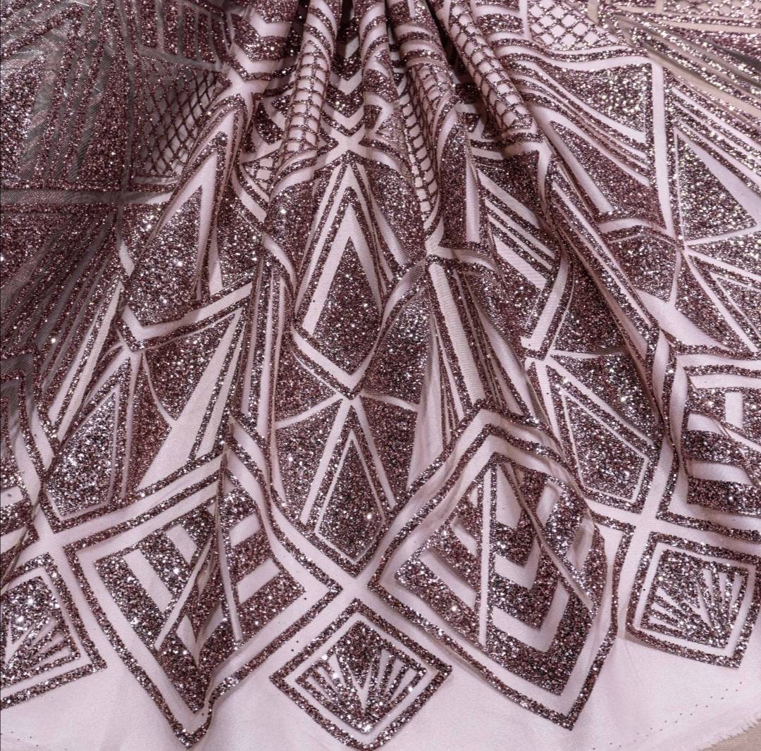 Glitter Fabric Lace Bridal Lace Fabrics Geometric Sparkle Lace Fabric ...