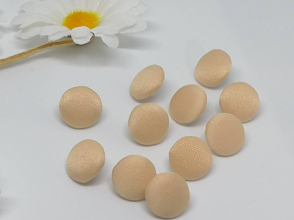 Beige wedding buttons Beige satin buttons Beige fabric | Etsy