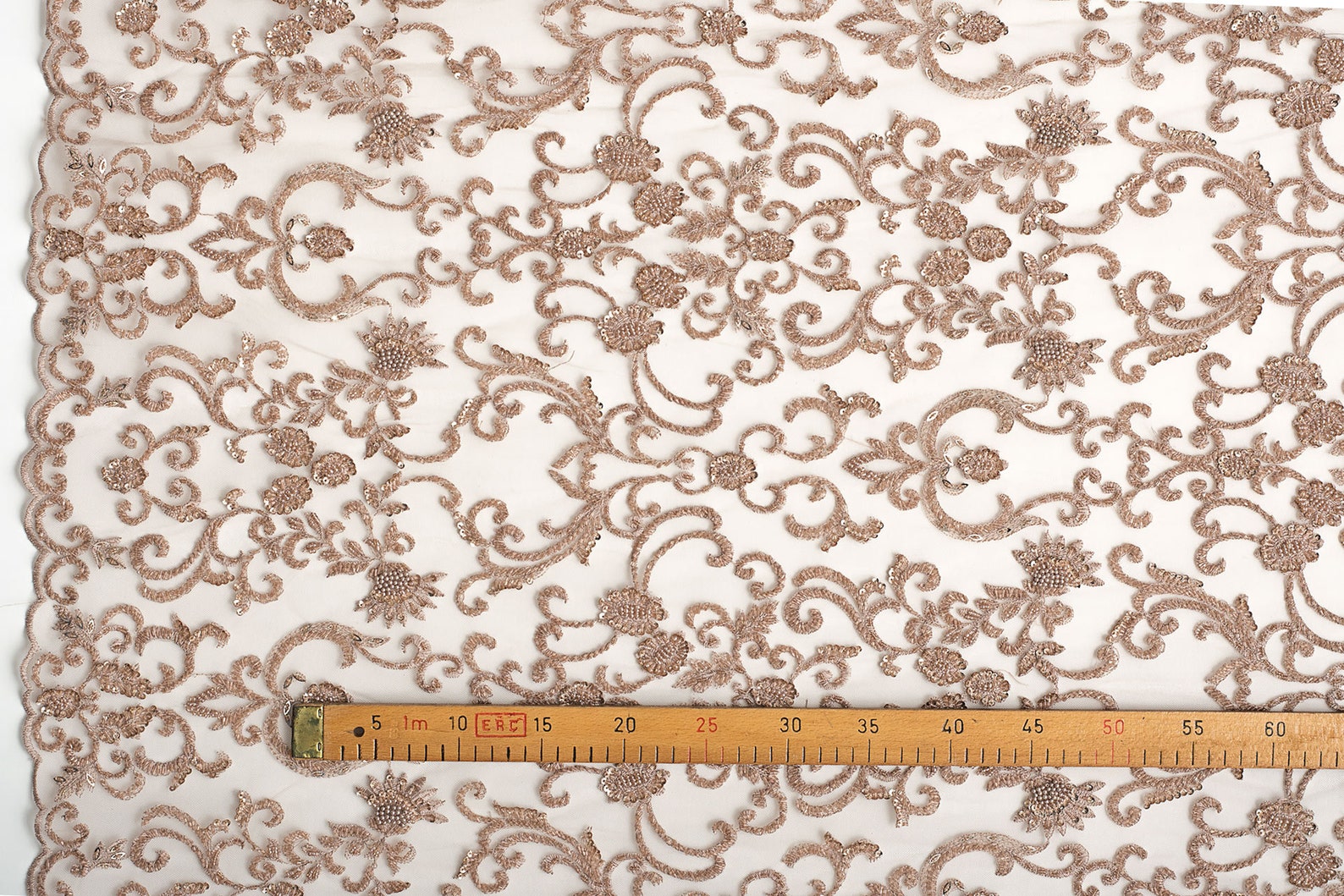 3D Beige Powder Embroidered With Beads Beige Beaded Lace - Etsy