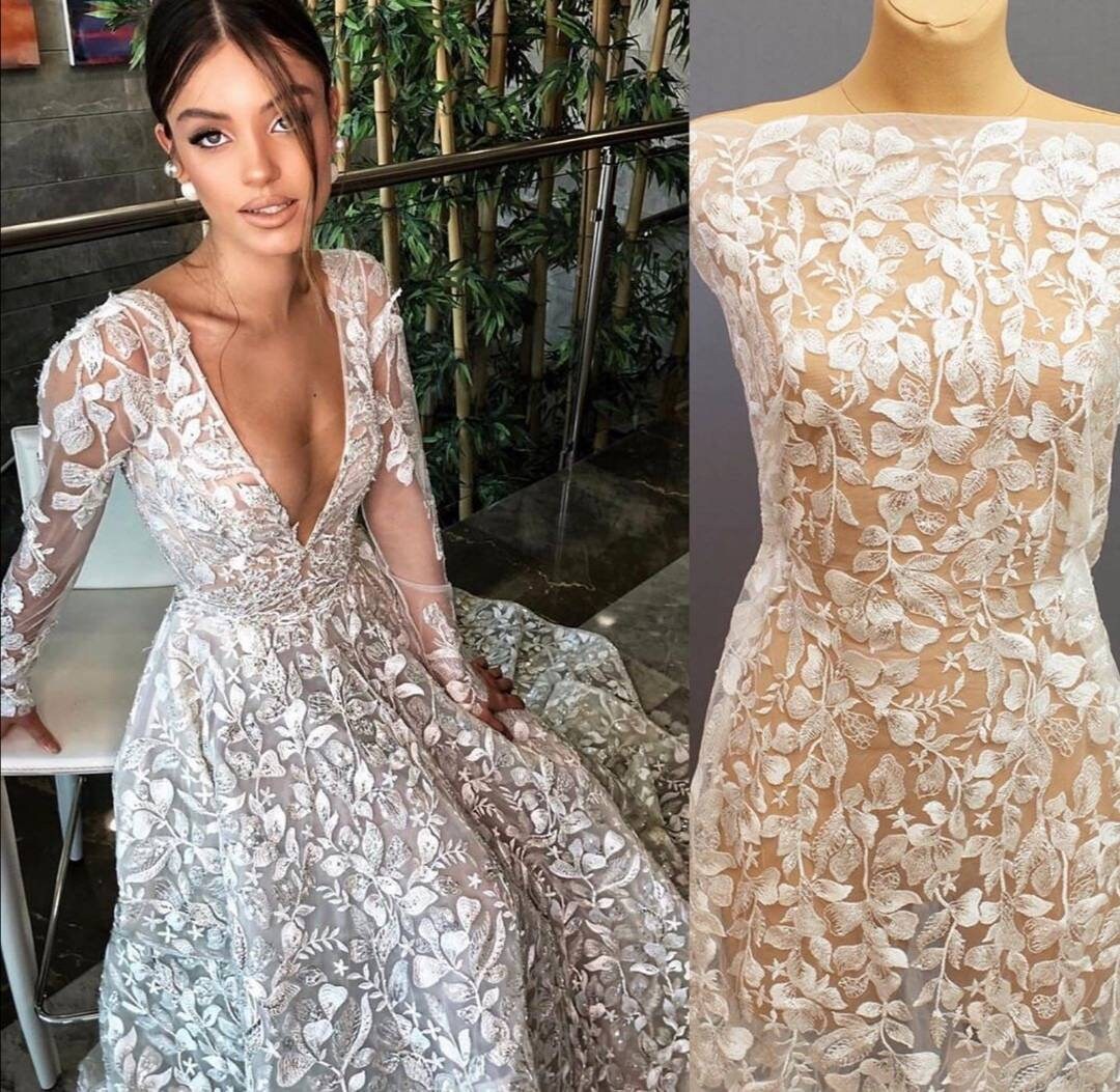 New 2020 Fabric Lace off White Bridal Mesh Wedding Fabric Tulle ...