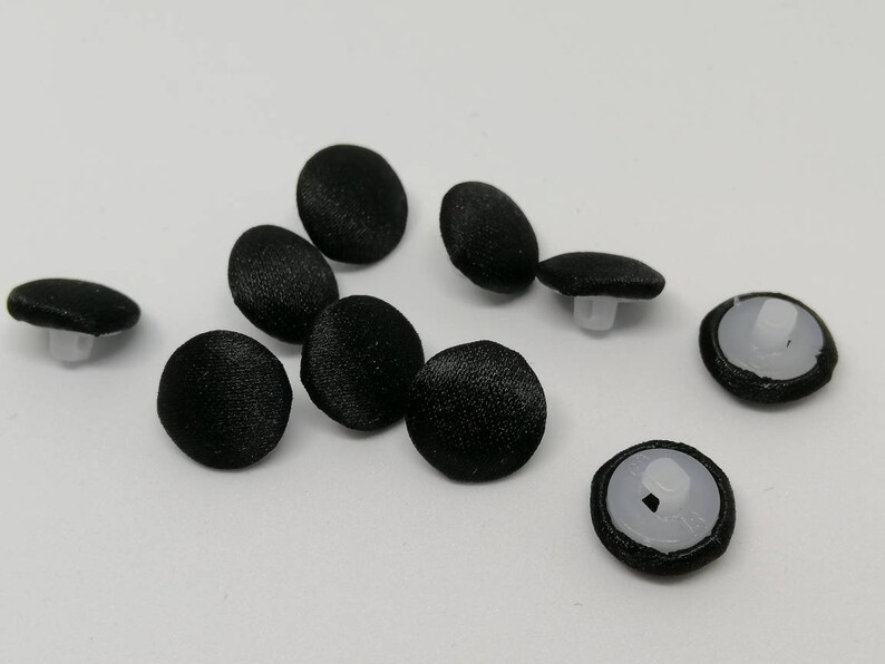 Black Satin Buttons Black Covered Buttons Black Wedding - Etsy