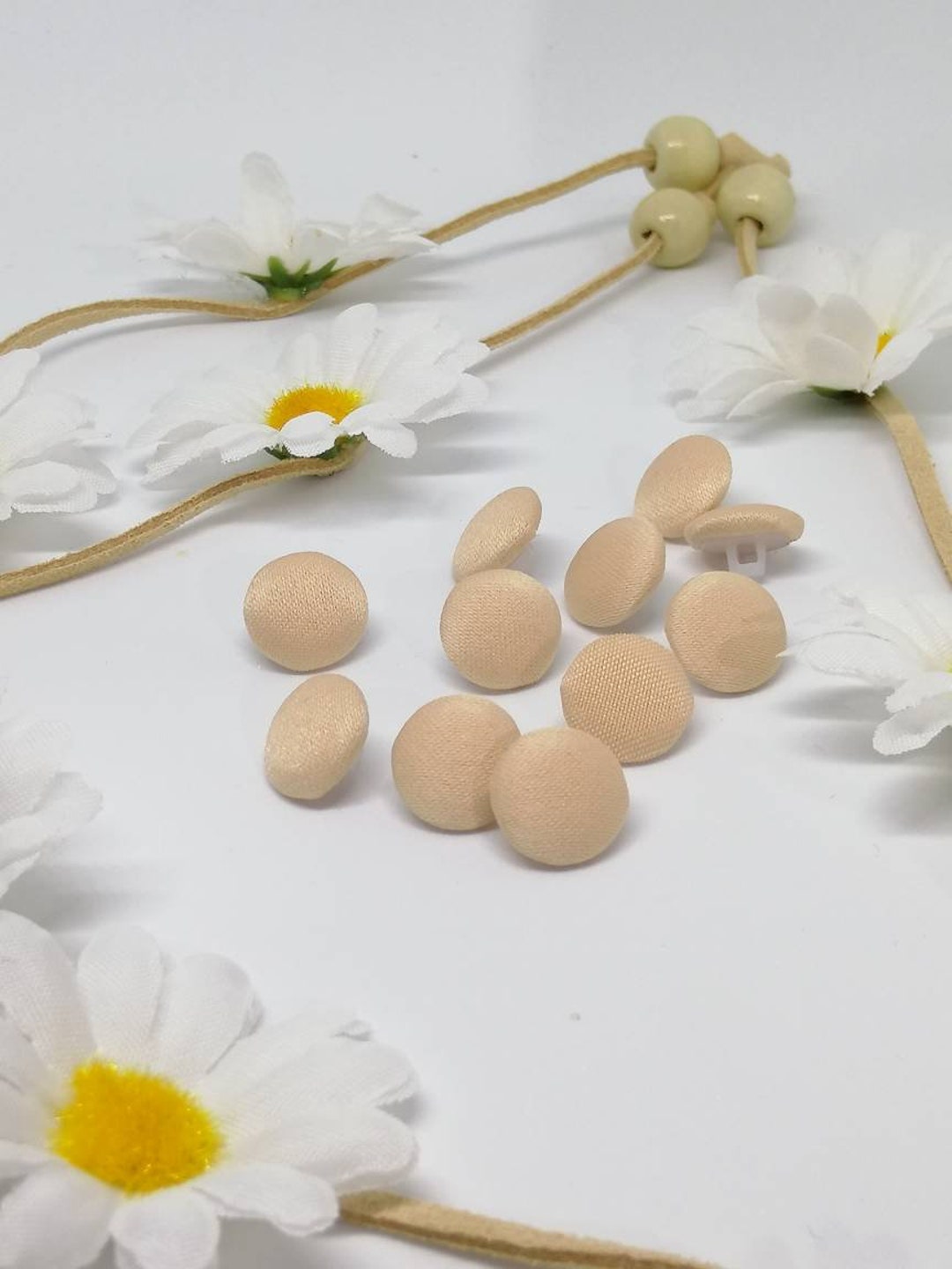 Beige Wedding Buttons Beige Satin Buttons Beige Fabric Covered Buttons ...