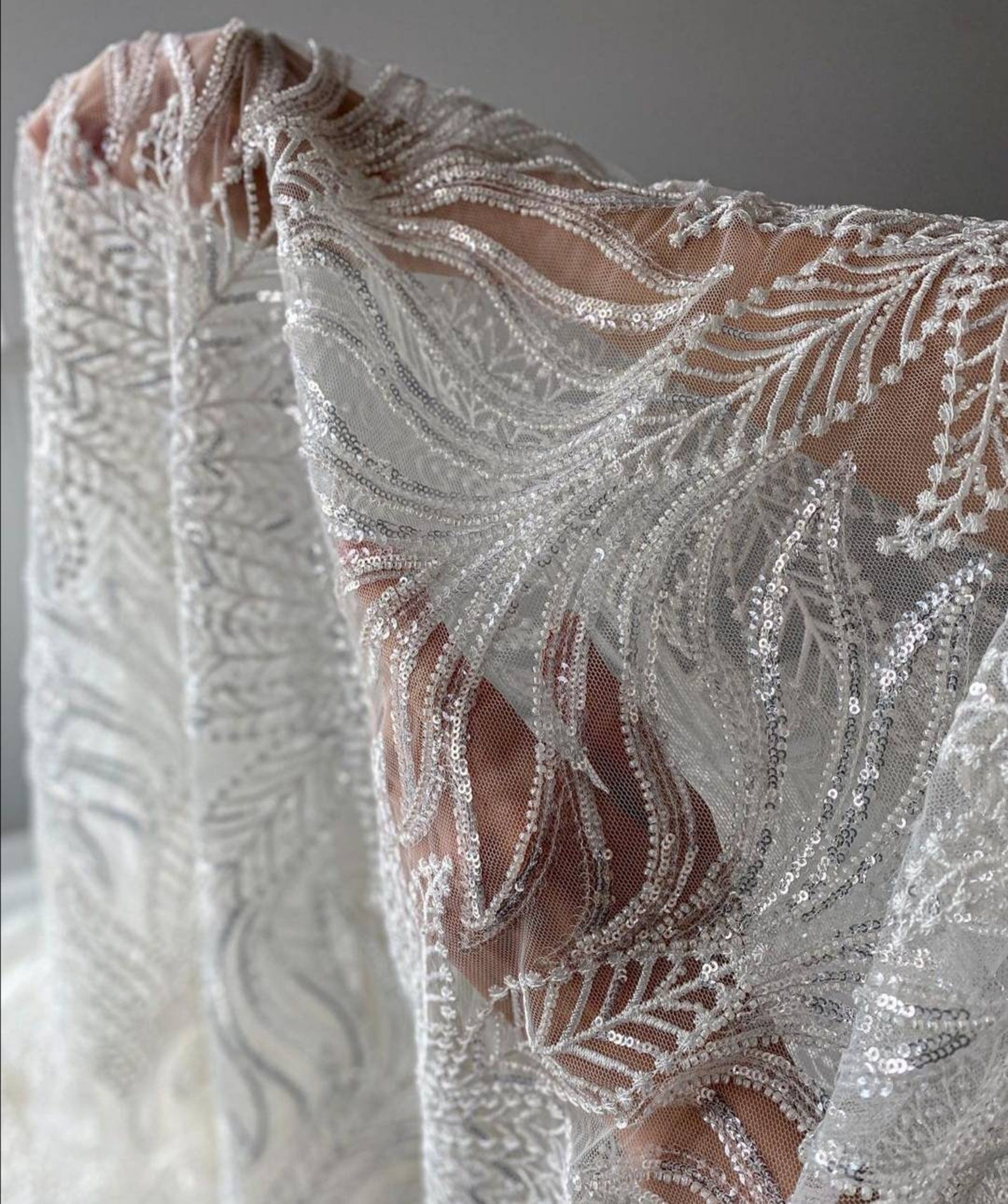 By the Yard 3d Embroidery Flower Lace Fabric Ivory Beaded | Etsy