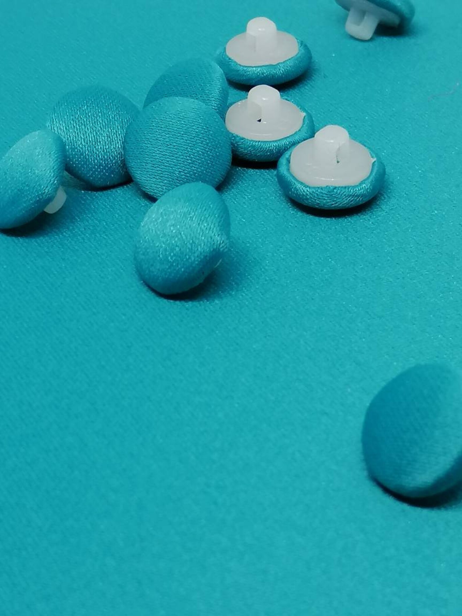 Turquoise Buttons Turquoise Satin Buttons Turquoise Buttons - Etsy