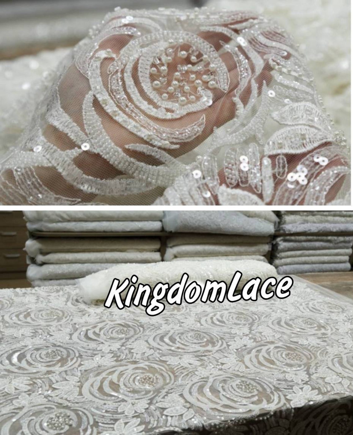 Ivory Embroidered Fabric by the Yard Ivory Wedding Fabric Lace - Etsy