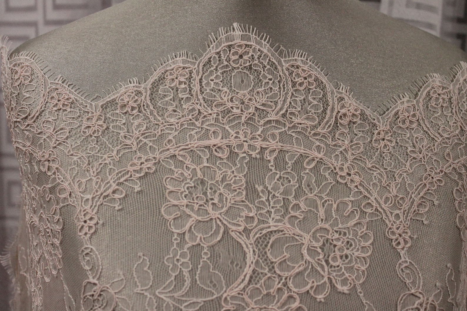 Peach French Lace With Corded Peach Fabric Lace for Bridal - Etsy