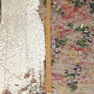 Floral Gold Shiny Sequins Mermaid Fish Scales Embroider on a 2way ...