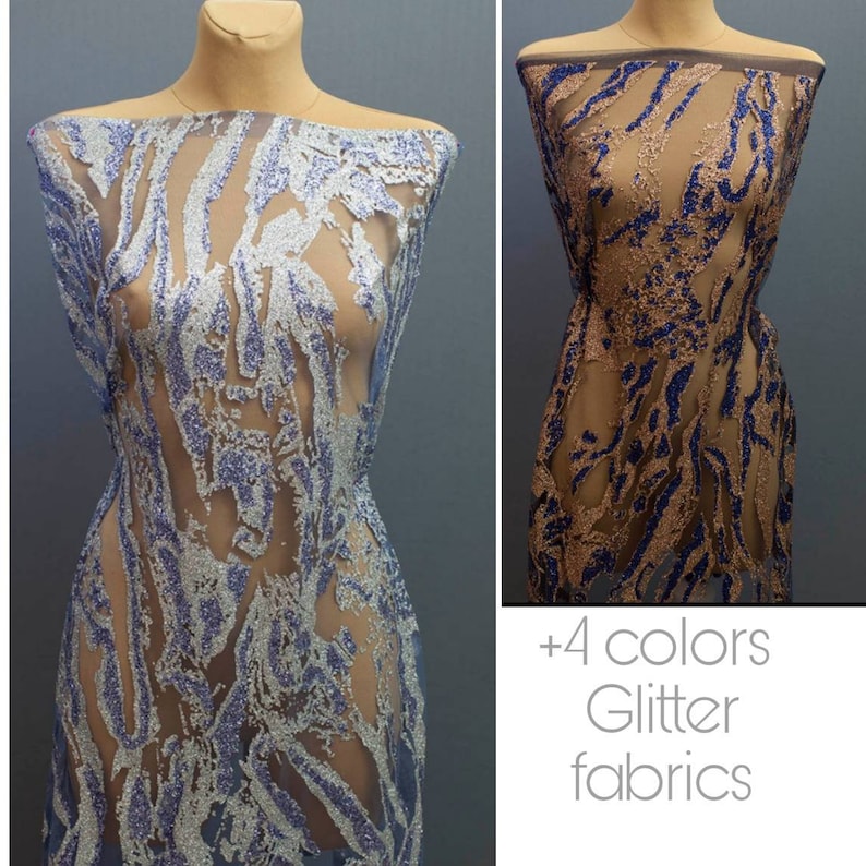 New Glitter Fabric Lace 5 Colors Glitter Sparkle Lace Fabric - Etsy