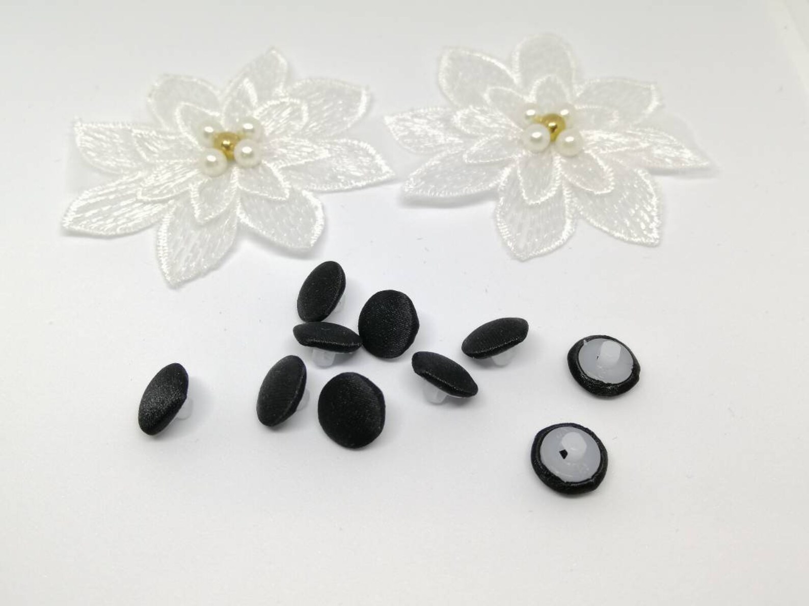 Black Satin Buttons Black Covered Buttons Black Wedding - Etsy