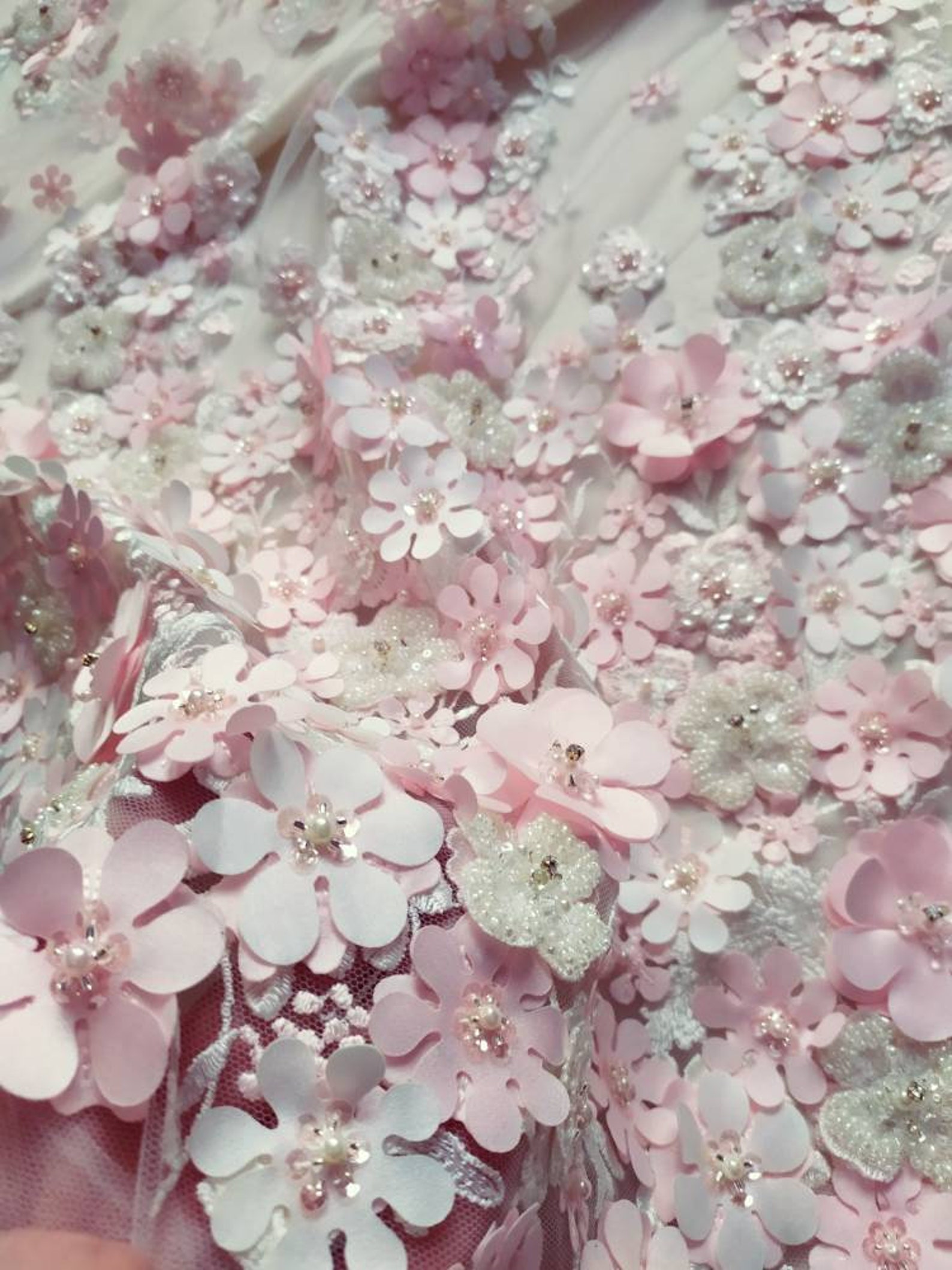 3d Lace Fabric 3d Embroidery Lace Top Quality 3d Flower Lace | Etsy