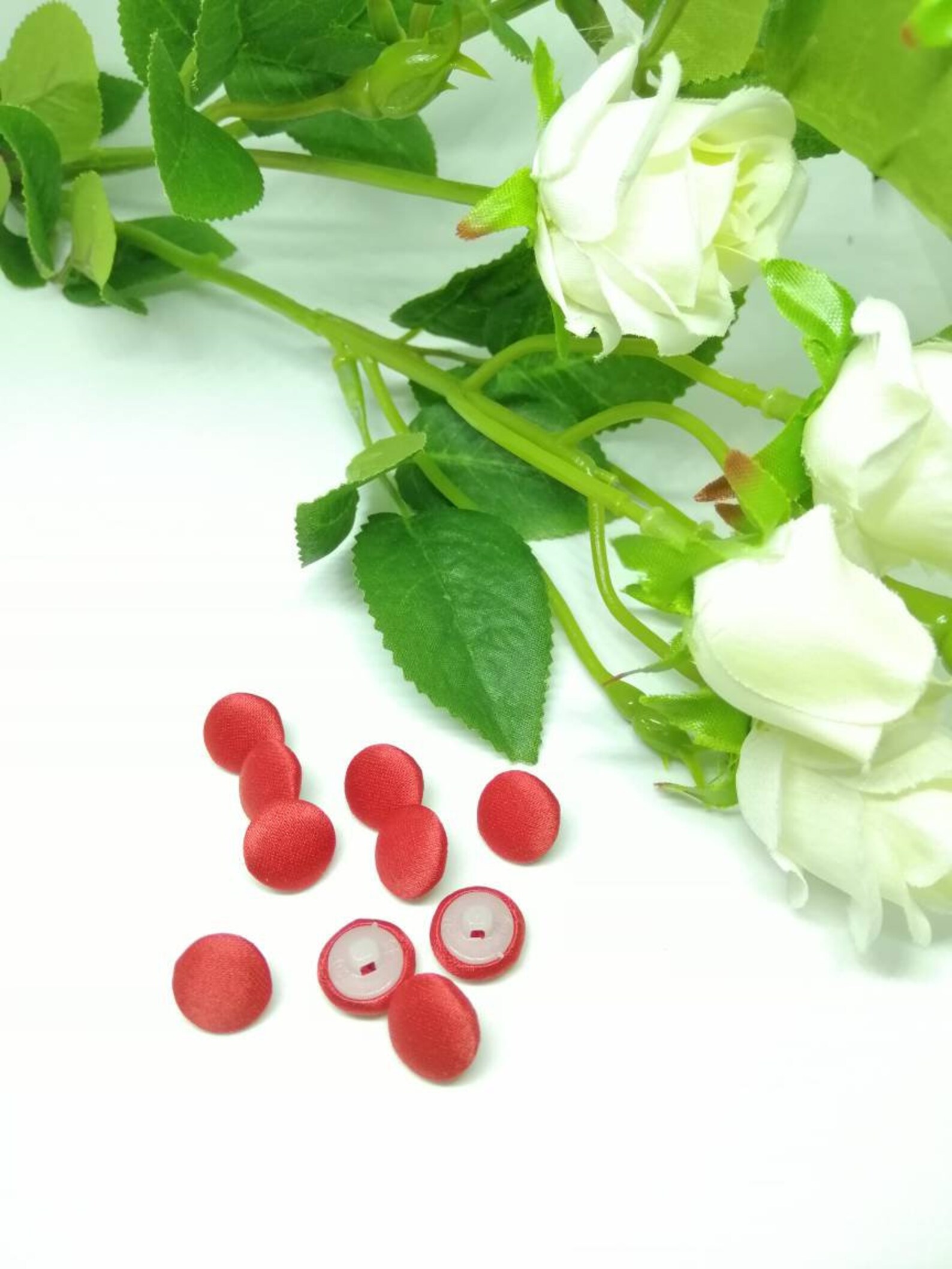 Red Buttons Red Satin Button Red Sewing Buttons Small Red - Etsy