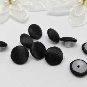 Black Satin Buttons , Black Covered Buttons, Black Wedding Button,dress ...