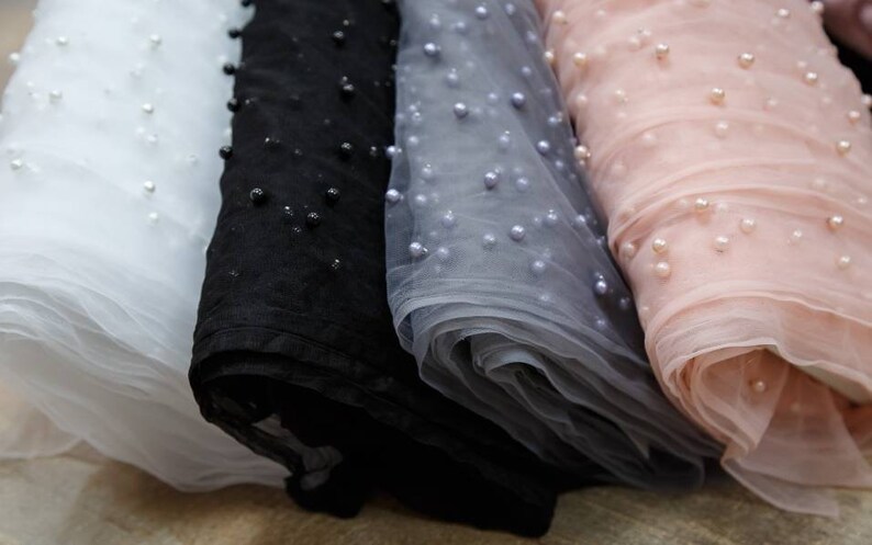 1 Yard Transparent Light Matte Mesh Fabric Embroidered With - Etsy