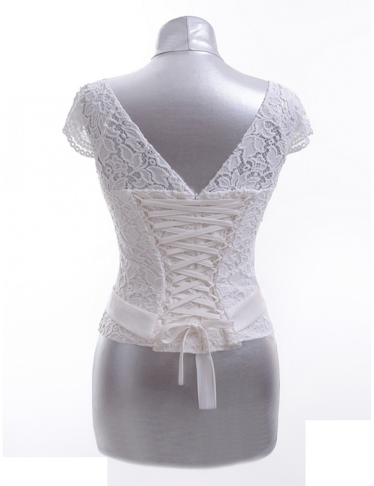 Lace Corset Wedding Dresses White Corset for the bride with | Etsy