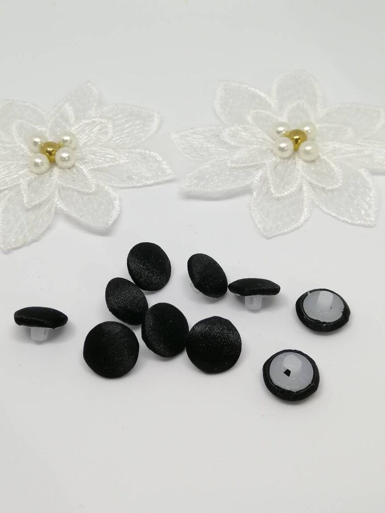 Black Satin Buttons Black Covered Buttons Black Wedding - Etsy