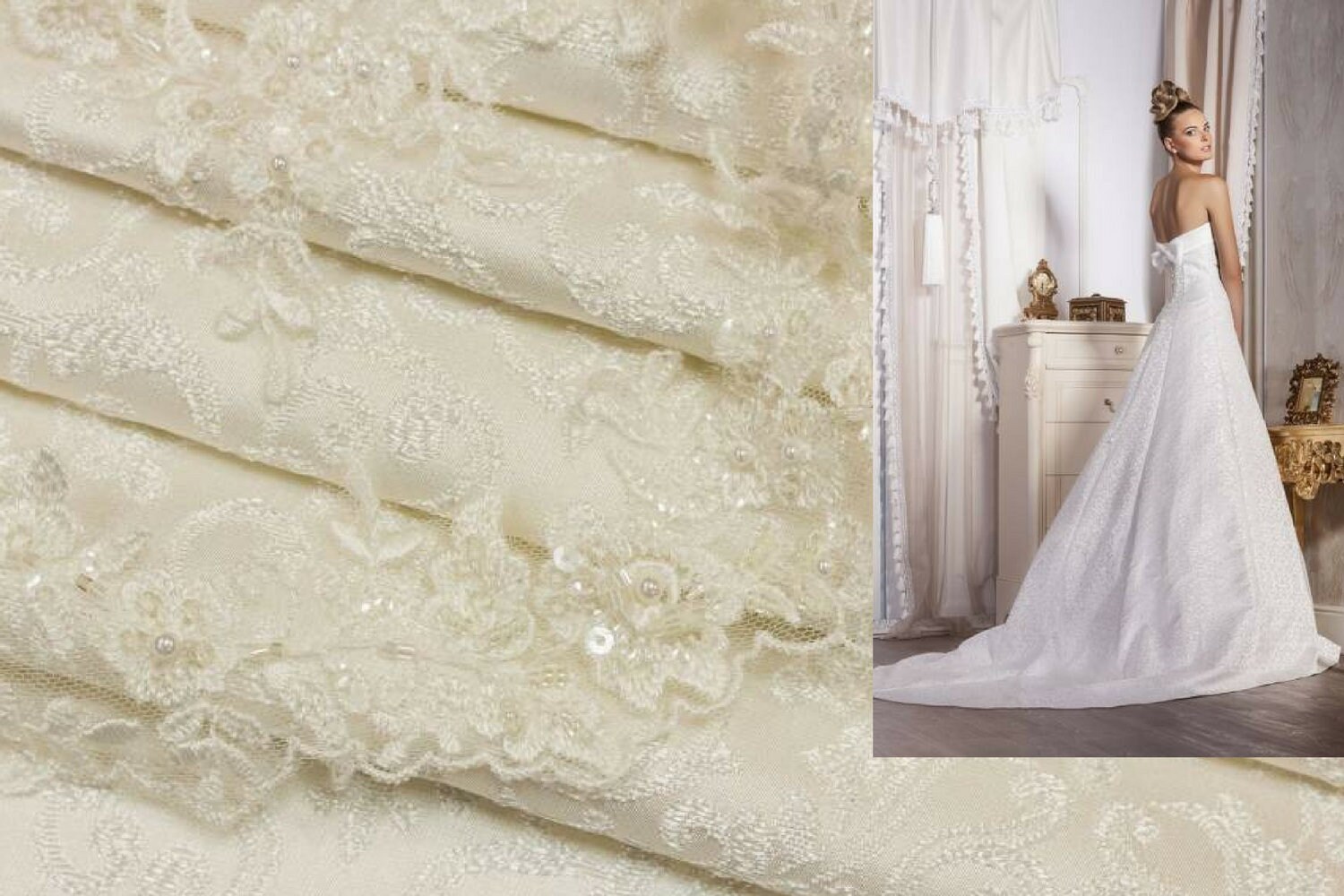 Ivory Jacquard silky fabric Ivory Jacquard fabric for wedding | Etsy