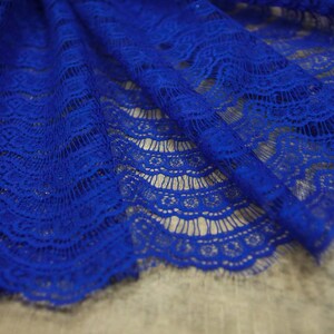Royal Blue Lace Fabric Embroidered Lace Royal Blue Wedding Lace Royal ...