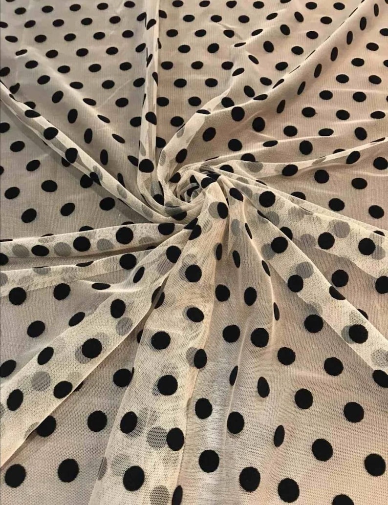 Polka Dots Tulle Fabric by the Yard /width ( 150cm) 59"/beige Tulle ...